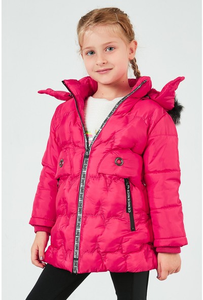 Lela Suni Kürklü Çıkarılabilir Kapüşon Uzun Şişme Mont Kız Çocuk MONT 5765010K