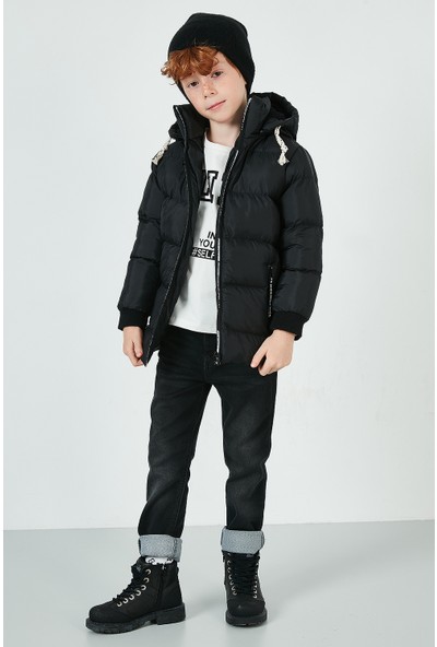 Lela İçi Peluş Astarlı Çıkarılabilir Kapüşonlu Şişme Mont Erkek Çocuk MONT 576220K