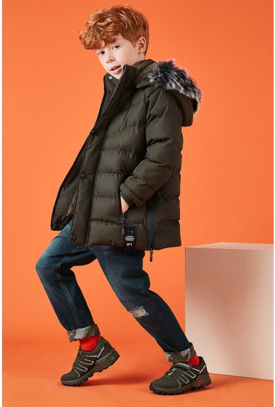 Lela Suni Kürklü Peluş Astarlı Çıkarılabilir Kapüşonlu Mont Erkek Çocuk MONT 5763028
