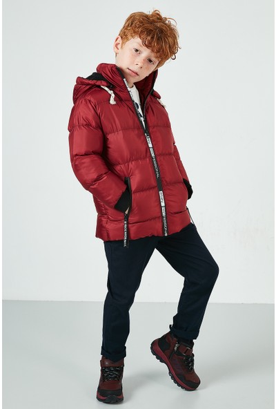 Lela İçi Peluş Astarlı Çıkarılabilir Kapüşonlu Şişme Mont Erkek Çocuk MONT 576220K