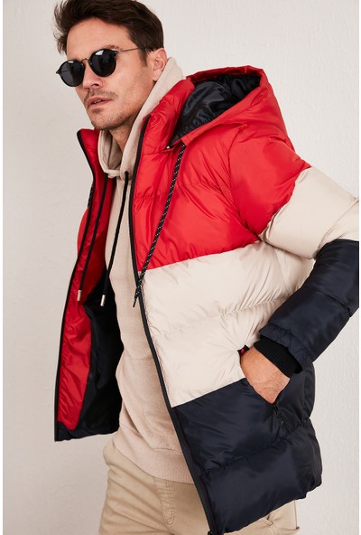 Buratti Slim Fit Çıkarılabilir Kapüşonlu Şişme Mont Erkek MONT 5761090