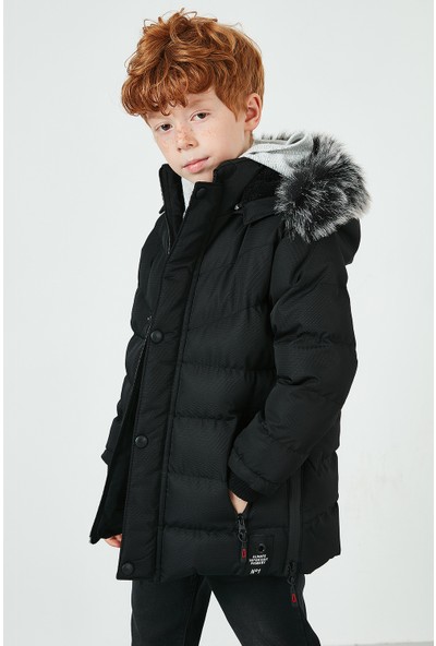 Lela Suni Kürklü Peluş Astarlı Çıkarılabilir Kapüşonlu Mont Erkek Çocuk MONT 5763028