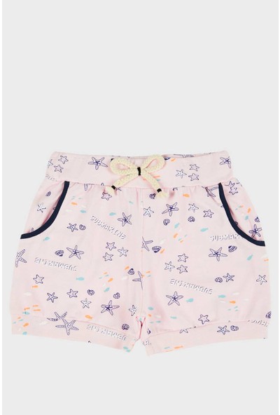 Lela Baskılı Belden Bağlamalı Cepli Pamuklu Short Kız Çocuk SHORT 5922246