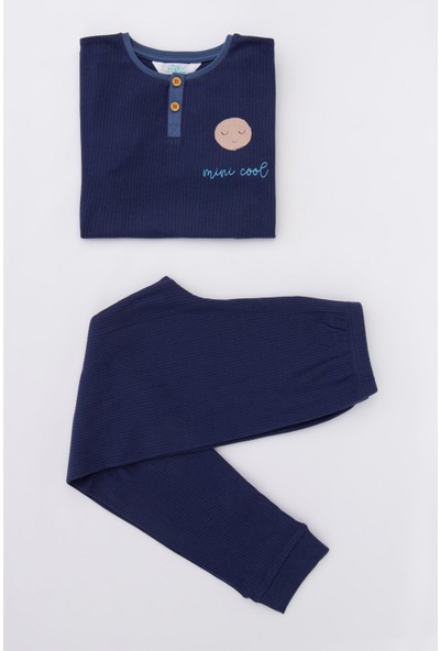 Penti Mavi Erkek Çocuk Mini Cool 2li Pijama Takımı Penti Mavi Erkek Çocuk Mini Cool 2li Pijama Takımı