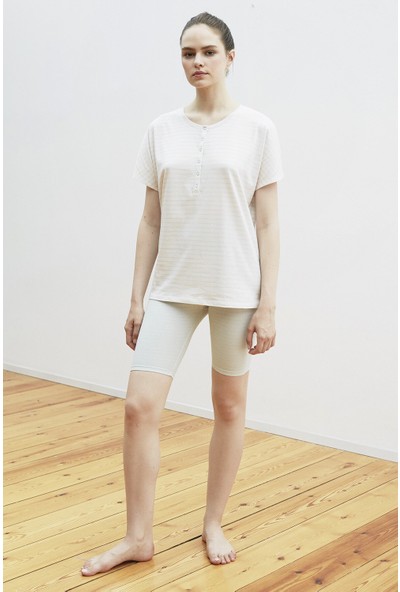 Penti Çok Renkli Maya Stripes Biker Şort Takım