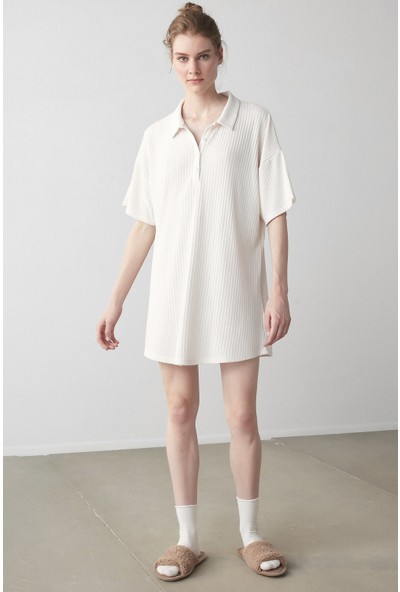 Penti Açık Bej Vanilla Waffle Elbise Penti Açık Bej Vanilla Waffle Elbise