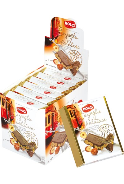 Bolçi Beyoğlu Çikolatası Sütlü Fındıklı Tablet 60 gr Bolçi Beyoğlu Çikolatası Sütlü Fındıklı Tablet 60 gr