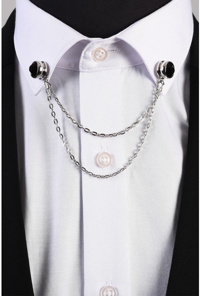 Esgue Taşlı Gömlek Yaka Iğnesi