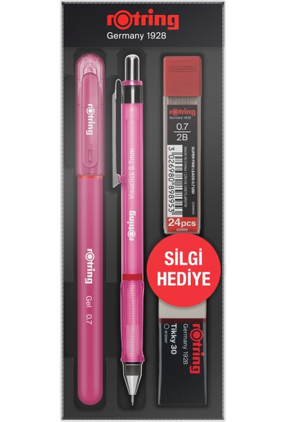 Rotring Visuclick + Jel Okul Seti 0.7 mm Pembe Rotring Visuclick + Jel Okul Seti 0.7 mm Pembe