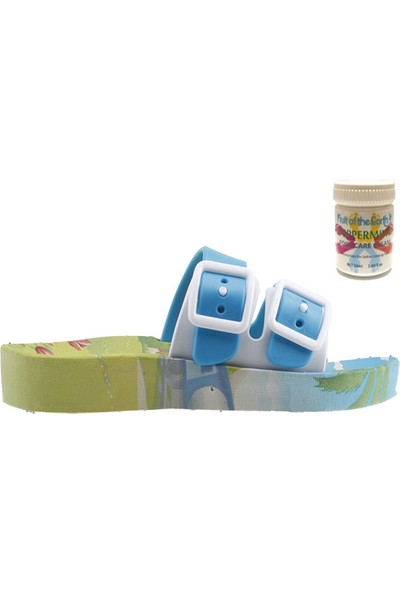 Hintohu Gzr Erkek Çocuk Plaj Ev Banyo Deniz Havuz Günlük Terlik 50ML Nane Ferahlığı Topuk Çatlağı ve Nasır Giderici Krem