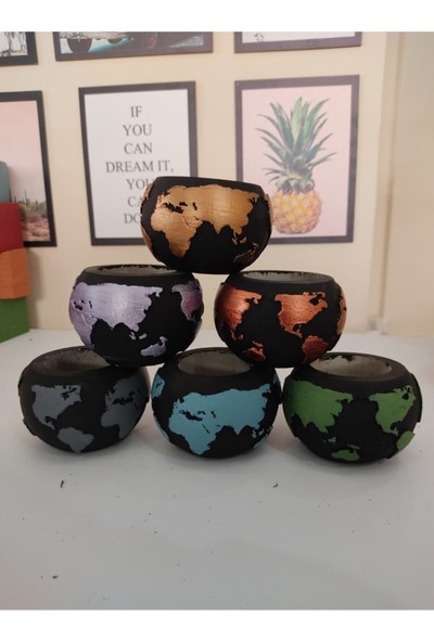 Semart Home 6'lı Dünya Beton Saksı Seti