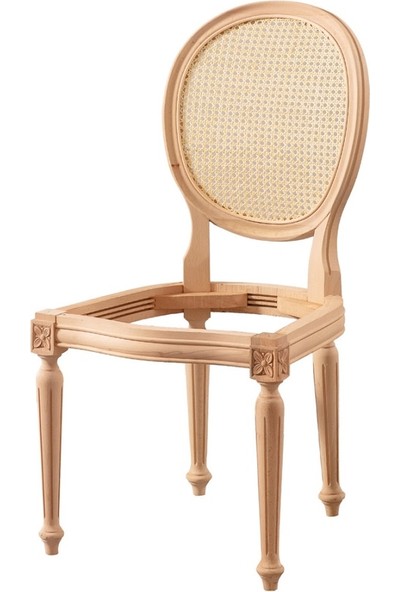 Naze Mobilya Hasırlı Alex Sandalye Ham Ahşap Naze Mobilya Hasırlı Alex Sandalye Ham Ahşap