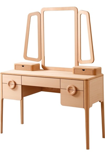 Naze Mobilya Soft Makyaj Masası Ham Ahşap Naze Mobilya Soft Makyaj Masası Ham Ahşap