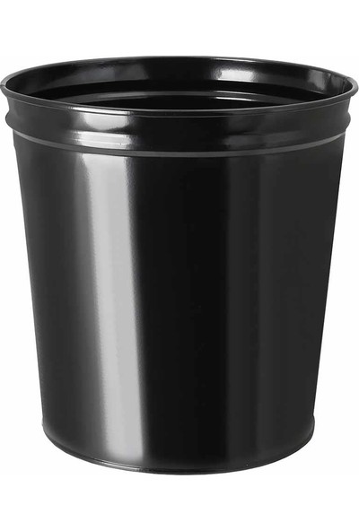 Flosoft Masa Altı Metal Çöp Kovası Siyah Konik FT477