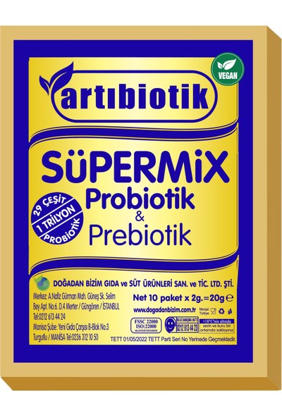 Doğadan Bizim Süpermix Probiyotik & Prebiyotik 10'lu Paket x 20 gr Doğadan Bizim Süpermix Probiyotik & Prebiyotik 10'lu Paket x 20 gr