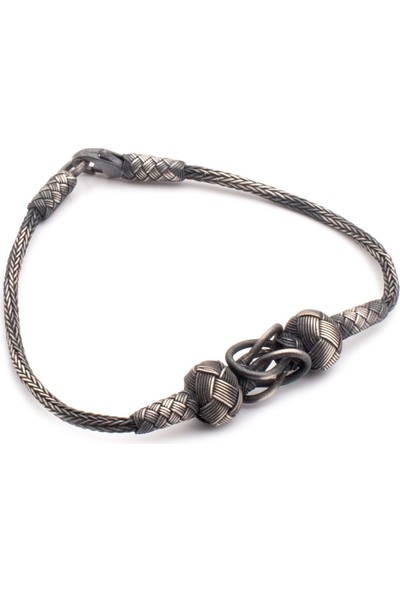 Kazzaze Kazaziye El Örgüsü Oksitli Gümüş 21 cm Bileklik Kazzaze Kazaziye El Örgüsü Oksitli Gümüş 21 cm Bileklik