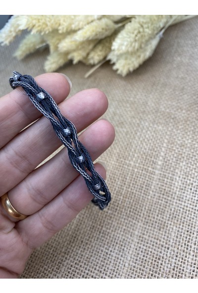 Kazzaze Oksitli Gümüş Kazaziye 17 cm Bileklik