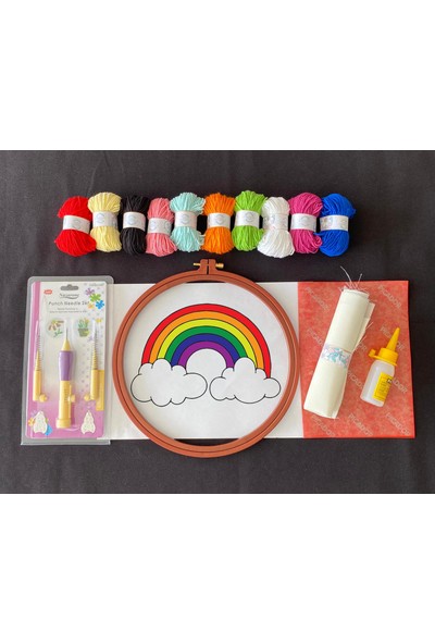Etamincimom Gökkuşağı Desenli Panç (Punch) Nakış Seti Etamincimom Gökkuşağı Desenli Panç (Punch) Nakış Seti