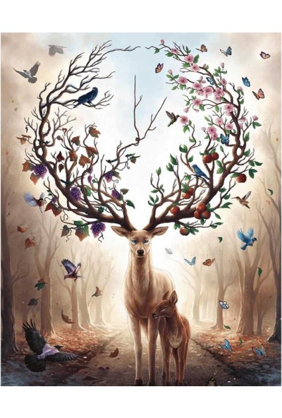 Hapy Hoby Mistik Geyik ve Yavrusu Sayılarla Boyama Seti 40 x 50 cm Hapy Hoby Mistik Geyik ve Yavrusu Sayılarla Boyama Seti 40 x 50 cm