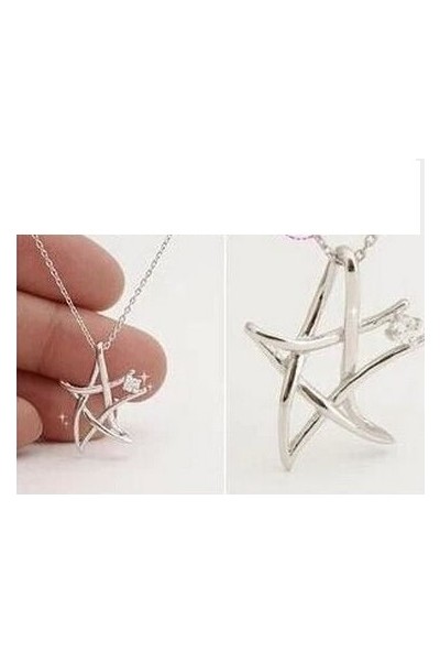 E-Hediyeci Bayan Liya Zirkon Taşlı Yıldız Kolye