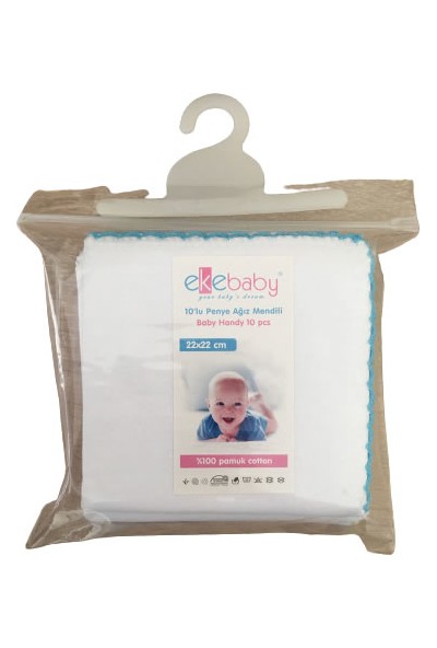 Eke Baby Yenidoğan Erkek Bebek 10’lu Penye Ağız Mendili