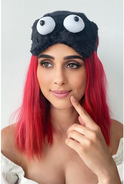 Takıştır Siyah Renk Göz Figürlü Uyku Bandı