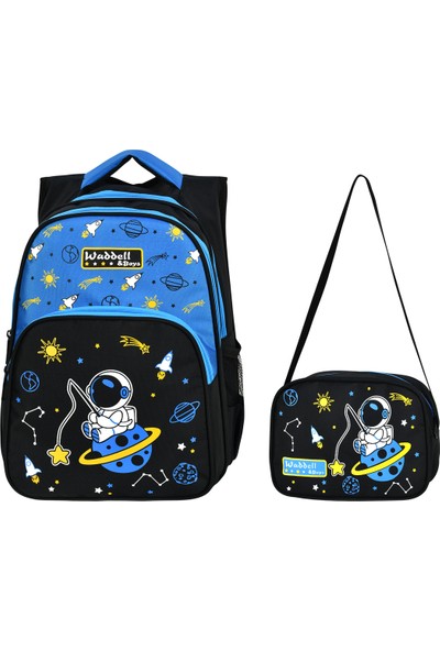 Waddell Astronot İlkokul Çantası + Beslenme Çantası Lacivert