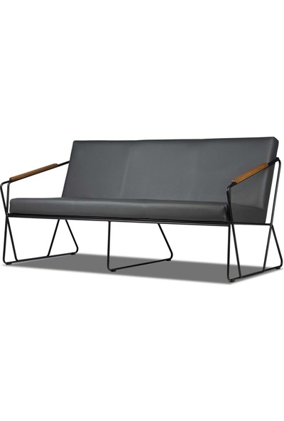 Uzay Ofis Mina Üçlü Kanepe - Siyah