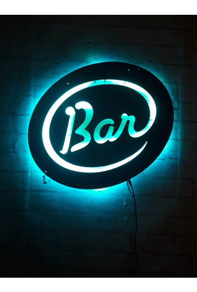 MF Tasarım Rgb Kumandalı Bar Club Cafe LED Işıklı Ahşap Mdf Dekoratif Tablo 50X45 MF Tasarım Rgb Kumandalı Bar Club Cafe LED Işıklı Ahşap Mdf Dekoratif Tablo 50X45