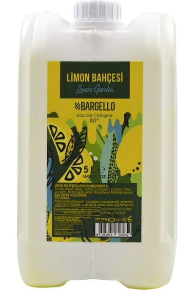 Bargello Limon Bahçesi 5000 ml (5 Lt) Plastik Dökme Kapak Kolonya Edc