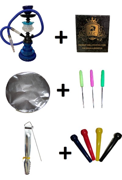 Camp & Shisha Mini Nargile Takımı + 1kg Küp Kömür + Folyo + Iğne + 20 Adet Sipsi Camp & Shisha Mini Nargile Takımı + 1kg Küp Kömür + Folyo + Iğne + 20 Adet Sipsi