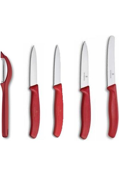 Victorinox Swissclassic Soyacaklı Kırmızı Bıçak Seti Victorinox Swissclassic Soyacaklı Kırmızı Bıçak Seti