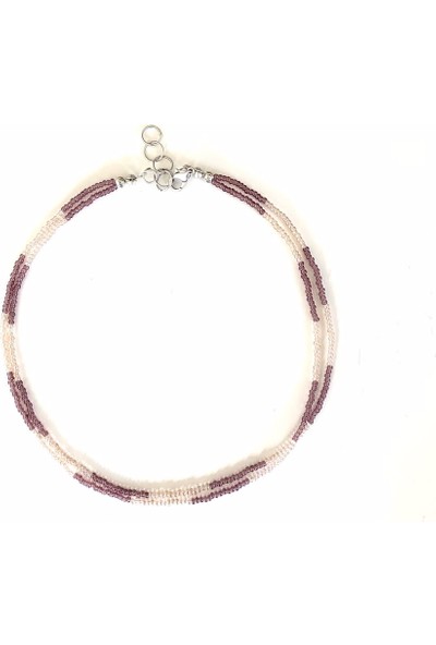 Leylan Takı Kadın Mor-Pembe Boncuk Kolye