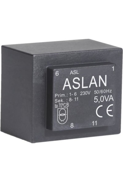 Aslan Elektronik Aslan Trafo ASL150124 5VA 24V 50/60 Hz EI42/14.8