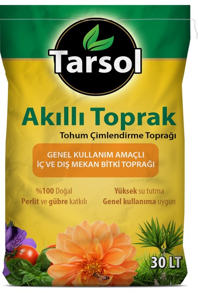 Tarsol Akıllı Toprak %100 Katkılı 30 Lt Fide Bitki Tohum Yetiştirme Yüksek Verim Tarsol Akıllı Toprak %100 Katkılı 30 Lt Fide Bitki Tohum Yetiştirme Yüksek Verim