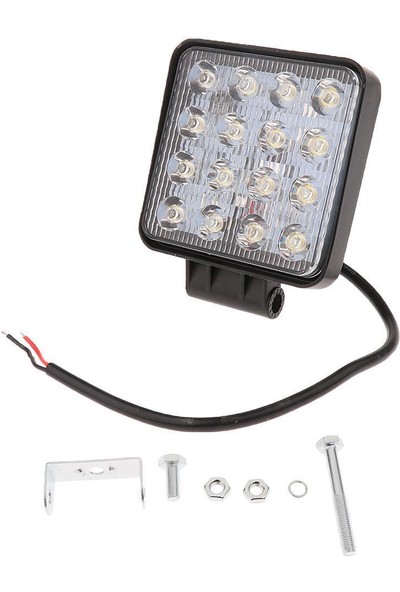 Techmaster 16 LED 48W Off Road Sis Farı Lambası Kare Gemi Tekne Slim 12V Techmaster 16 LED 48W Off Road Sis Farı Lambası Kare Gemi Tekne Slim 12V