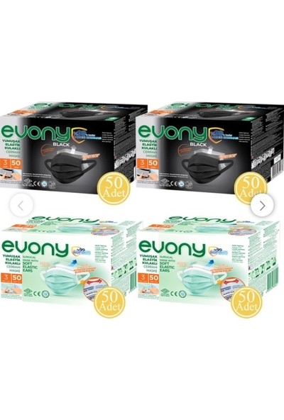 Beyonce Evony Maske 2 Yeşil 3 Katlı 50LI + 2 Siyah 3 Katlı 50LI Beyonce Evony Maske 2 Yeşil 3 Katlı 50LI + 2 Siyah 3 Katlı 50LI