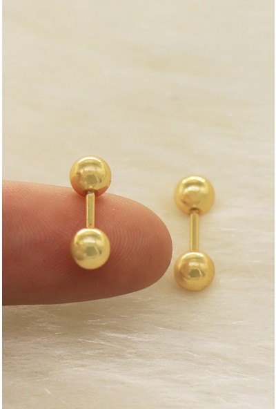 Takıştır Altın Renk Bar Piercing (Çift)