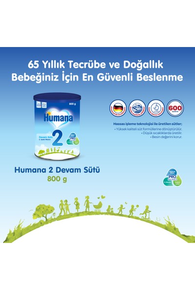 Humana 2 Metal Kutulu Devam Sütü 800 gr