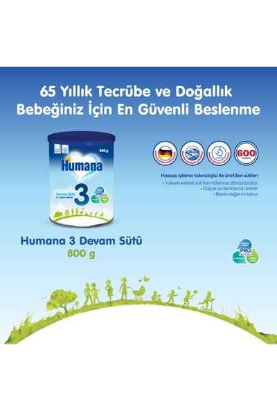 Humana 3 Metal Kutulu Devam Sütü 800 gr Humana 3 Metal Kutulu Devam Sütü 800 gr