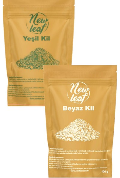 Newleaf Yeşil Kil 100 gr ve Beyaz Kil 100 gr 2'li Set
