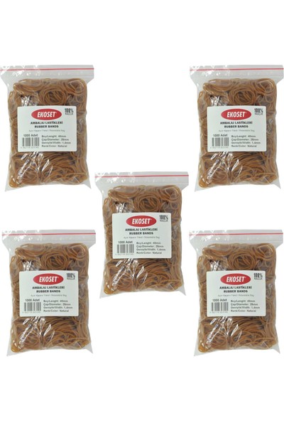 Ekoset Kauçuk Paket Ambalaj Maydanoz Toka Para Lastiği 40 mm 5000'LI Ekoset Kauçuk Paket Ambalaj Maydanoz Toka Para Lastiği 40 mm 5000'LI
