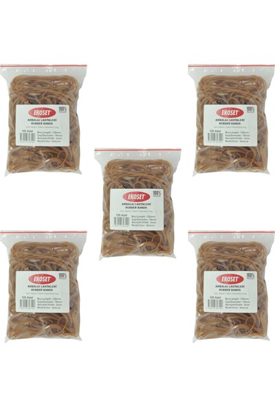 Ekoset Geniş Kauçuk Paket Ambalaj Kasa Lastiği 120 x 3 mm 500'LÜ