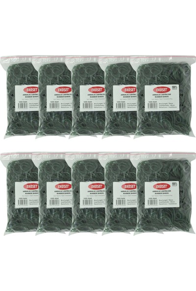 Ekoset Kauçuk Renkli Paket Ambalaj Para Lastiği Yeşil 70 mm 10000'li Ekoset Kauçuk Renkli Paket Ambalaj Para Lastiği Yeşil 70 mm 10000'li