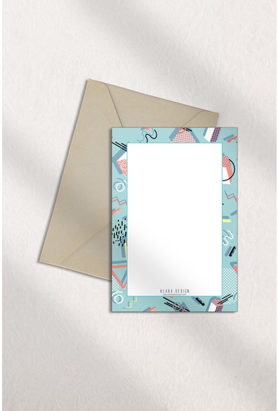 Klara Aksesuar Abstract Kartpostal + Zarf Seti 10 x 15 cm Tekli