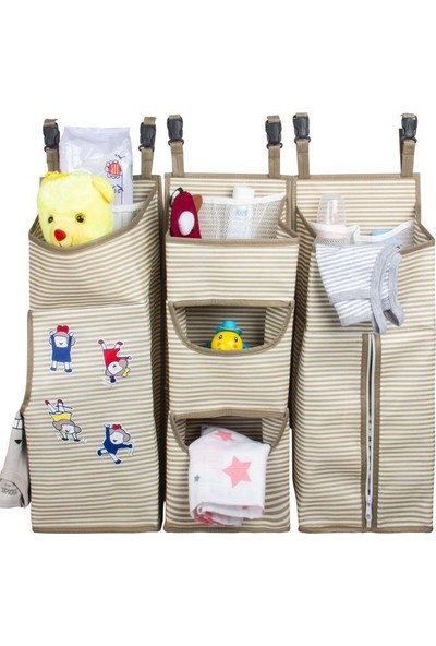 Lady Moda 3lü Beşik Organizer | Bebek Odası Organizer Kahve Lady Moda 3lü Beşik Organizer | Bebek Odası Organizer Kahve