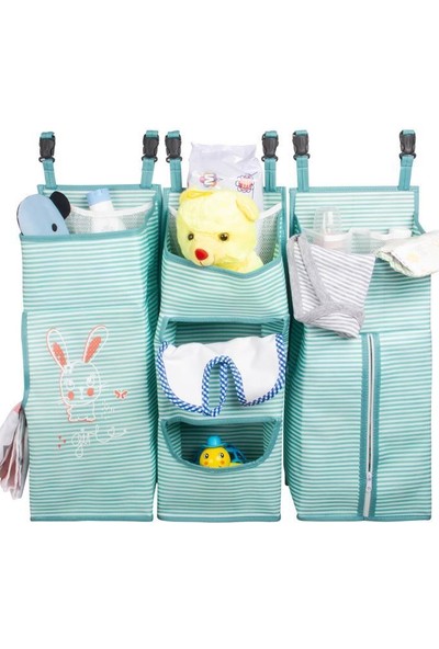 Lady Moda 3lü Beşik Organizer | Bebek Odası Organizer Mavi Lady Moda 3lü Beşik Organizer | Bebek Odası Organizer Mavi