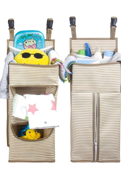 Lady Moda 2li Beşik Organizer | Bebek Odası Organizer Kahve 01