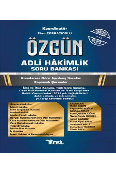 Özgün Adli Hâkimlik Soru Bankası 2021