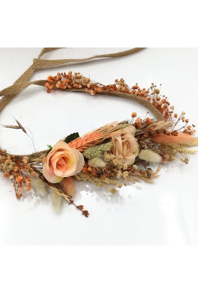 Lora Davet Çiçekli Gelin Tacı - Naturel 54615